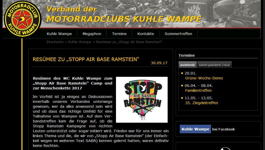 Resümee des MC Kuhle Wampe zum „Stopp Air Base Ramstein“ Camp und zur ...